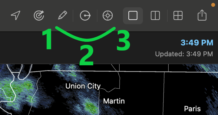 Map Interaction Tools – RadarScope